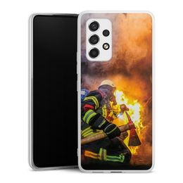 DeinDesign Galaxy A53 5G Handy Silikon H&uuml;lle Case transparent Handyh&uuml;lle Fire Fire Fighters Life Saver Silikon Case