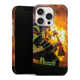 DeinDesign iPhone 15 Pro Handy Premium Case Smartphone Handyh&uuml;lle Schutzh&uuml;lle gl&auml;nzend Life Saver Fire Fighters Fire Premium Case