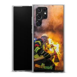 DeinDesign Galaxy S22 Ultra Handy Silikon H&uuml;lle Case transparent Handyh&uuml;lle Life Saver Fire Fighters Fire Silikon Case