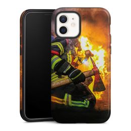DeinDesign iPhone 12 mini Handy Panzer Handyh&uuml;lle robuste Outdoor H&uuml;lle Schutzh&uuml;lle gl&auml;nzend Life Saver Fire Fighters Fire Tough Case