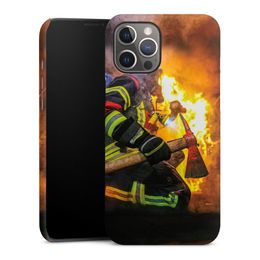 DeinDesign iPhone 12 Pro Max Handy Premium Case Smartphone Handyh&uuml;lle Schutzh&uuml;lle matt Life Saver Fire Fighters Fire Premium Case
