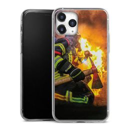 DeinDesign iPhone 11 Pro Handy Slim Case Silikon Handyh&uuml;lle transparent H&uuml;lle extra d&uuml;nn Fire Fighters Fire Life Saver Silikon Slim Case
