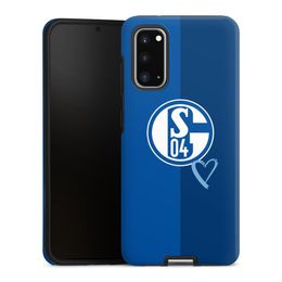 DeinDesign Galaxy S20 Handy Panzer Handyh&uuml;lle robuste Outdoor H&uuml;lle Schutzh&uuml;lle matt Heart Schalke 04 Fc Schalke 04 Tough Case