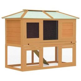 vidaXL Holz Kaninchenstall helles Holz
