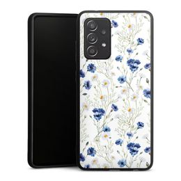 DeinDesign Galaxy A52s 5G Handy Premium Silikon H&uuml;lle Handyh&uuml;lle schwarz Case Flower Muster Flowers Silikon Premium Case