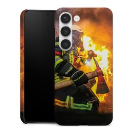 DeinDesign Galaxy S23 Handy Premium Case Smartphone Handyh&uuml;lle Schutzh&uuml;lle matt Life Saver Fire Fighters Fire Premium Case