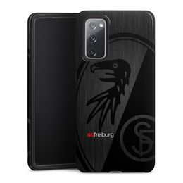 DeinDesign Galaxy S20 FE 5G Handy Panzer Handyh&uuml;lle robuste Outdoor H&uuml;lle Schutzh&uuml;lle gl&auml;nzend Sc Freiburg Metallic Look Official Licensed Product Tough Case