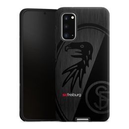 DeinDesign Galaxy S20 Handy Panzer Handyh&uuml;lle robuste Outdoor H&uuml;lle Schutzh&uuml;lle matt Sc Freiburg Metallic Look Official Licensed Product Tough Case