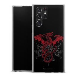DeinDesign Galaxy S22 Ultra Handy Silikon H&uuml;lle Case transparent Handyh&uuml;lle Red Dragon Gothic Silikon Case