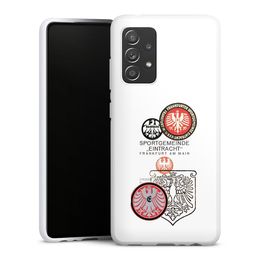 DeinDesign Galaxy A52s 5G Handy Silikon H&uuml;lle Case wei&szlig; Handyh&uuml;lle Retro Eintracht Frankfurt Official Licensed Product Silikon Case