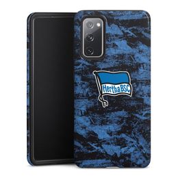 DeinDesign Galaxy S20 FE 5G Handy Panzer Handyh&uuml;lle robuste Outdoor H&uuml;lle Schutzh&uuml;lle gl&auml;nzend Flag Hertha Bsc Logo Tough Case