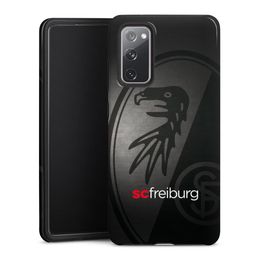 DeinDesign Galaxy S20 FE 5G Handy Panzer Handyh&uuml;lle robuste Outdoor H&uuml;lle Schutzh&uuml;lle gl&auml;nzend Official Licensed Product Sc Freiburg Metallic Look Tough Case