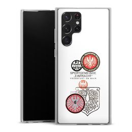DeinDesign Galaxy S22 Ultra Handy Silikon H&uuml;lle Case transparent Handyh&uuml;lle Retro Eintracht Frankfurt Official Licensed Product Silikon Case
