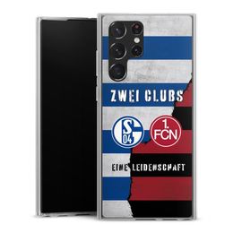 DeinDesign Galaxy S22 Ultra Handy Silikon H&uuml;lle Case transparent Handyh&uuml;lle Friendship 1. Fc N&uuml;rnberg Fc Schalke 04 Silikon Case