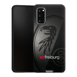 DeinDesign Galaxy S20 Handy Panzer Handyh&uuml;lle robuste Outdoor H&uuml;lle Schutzh&uuml;lle matt Official Licensed Product Sc Freiburg Metallic Look Tough Case