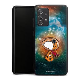 DeinDesign Galaxy A52s 5G Handy Premium Silikon H&uuml;lle Handyh&uuml;lle schwarz Case Astronaut Snoopy Official Licensed Product Silikon Premium Case