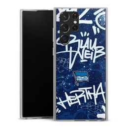 DeinDesign Galaxy S22 Ultra Handy Silikon H&uuml;lle Case transparent Handyh&uuml;lle Official Licensed Product Hertha Bsc Graffiti Silikon Case