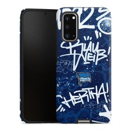 DeinDesign Galaxy S20 Handy Panzer Handyh&uuml;lle robuste Outdoor H&uuml;lle Schutzh&uuml;lle matt Hertha Bsc Graffiti Official Licensed Product Tough Case