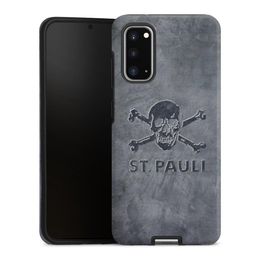 DeinDesign Galaxy S20 Handy Panzer Handyh&uuml;lle robuste Outdoor H&uuml;lle Schutzh&uuml;lle matt Logo Fc St. Pauli Concrete Tough Case
