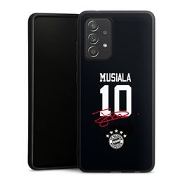 DeinDesign Galaxy A52s 5G Handy Premium Silikon H&uuml;lle Handyh&uuml;lle schwarz Case Fcb Fc Bayern M&uuml;nchen Jamal Musiala Silikon Premium Case