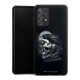DeinDesign Galaxy A52s 5G Handy Premium Silikon H&uuml;lle Handyh&uuml;lle schwarz Case Skulls Skull Raven Silikon Premium Case