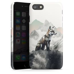 DeinDesign iPhone SE (2020) Handy Premium Case Smartphone Handyh&uuml;lle Schutzh&uuml;lle gl&auml;nzend Nature Mountain Fox Premium Case