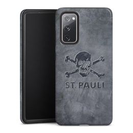 DeinDesign Galaxy S20 FE 5G Handy Panzer Handyh&uuml;lle robuste Outdoor H&uuml;lle Schutzh&uuml;lle gl&auml;nzend Logo Concrete Fc St. Pauli Tough Case