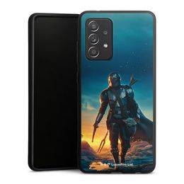 DeinDesign Galaxy A52s 5G Handy Premium Silikon H&uuml;lle Handyh&uuml;lle schwarz Case Star Wars The Mandalorian Sunset Silikon Premium Case