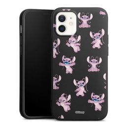 DeinDesign iPhone 12 mini Handy Premium Silikon H&uuml;lle Handyh&uuml;lle schwarz Case Lilo & Stitch Angel Disney Silikon Premium Case