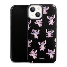 DeinDesign iPhone 13 Mini Handy Slim Case extra d&uuml;nn Silikon Handyh&uuml;lle schwarz H&uuml;lle Lilo & Stitch Angel Disney Silikon Slim Case