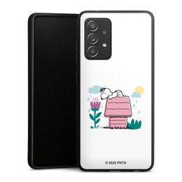 DeinDesign Galaxy A52s 5G Handy Premium Silikon H&uuml;lle Handyh&uuml;lle schwarz Case Dog Official Licensed Product Snoopy Silikon Premium Case