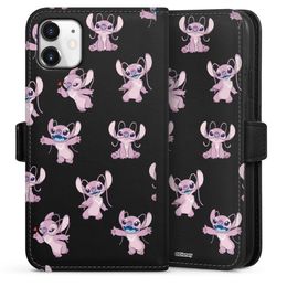 DeinDesign iPhone 11 Handy Klapph&uuml;lle Handyh&uuml;lle aus Kunst Leder schwarz Flip Case Lilo & Stitch Angel Disney Sideflip mit Lasche