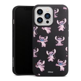 DeinDesign iPhone 13 Pro Handy Premium Silikon H&uuml;lle Handyh&uuml;lle schwarz Case Lilo & Stitch Angel Disney Silikon Premium Case
