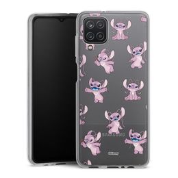 DeinDesign Galaxy A12 Handy Silikon H&uuml;lle Case transparent Handyh&uuml;lle Lilo & Stitch Angel Disney Silikon Case
