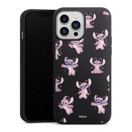 DeinDesign iPhone 13 Pro Max Handy Premium Silikon H&uuml;lle Handyh&uuml;lle schwarz Case Lilo & Stitch Angel Disney Silikon Premium Case