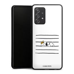 DeinDesign Galaxy A52s 5G Handy Premium Silikon H&uuml;lle Handyh&uuml;lle schwarz Case Snoopy Peanuts Dog Silikon Premium Case