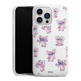 DeinDesign iPhone 13 Pro Handy Silikon H&uuml;lle Case wei&szlig; Handyh&uuml;lle Lilo & Stitch Angel Disney Silikon Case