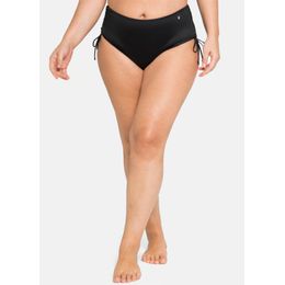 sheego Gro&szlig;e Gr&ouml;&szlig;en Bikini-Hose mit seitlicher Raffung und Shaping-Effekt, schwarz, Gr&ouml;&szlig;e 50 - Damen