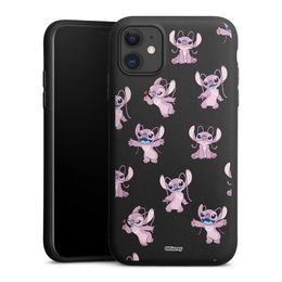 DeinDesign iPhone 11 Handy Premium Silikon H&uuml;lle Handyh&uuml;lle schwarz Case Lilo & Stitch Angel Disney Silikon Premium Case
