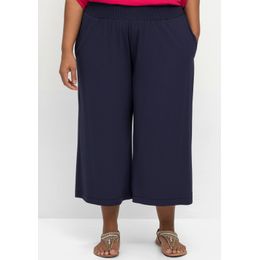 sheego Gro&szlig;e Gr&ouml;&szlig;en Schlupfhose in 3/4-L&auml;nge, marine, Gr&ouml;&szlig;e 54 - Damen