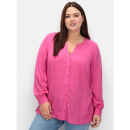 sheego Damen Longbluse, Rosa, Gr. 44, Blusen langarm, Material: Viskose