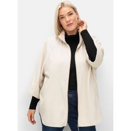 sheego Damen Jacke, Braun, Gr. 56, &Uuml;bergangsjacken, Material: Polyester