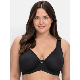 sheego Damen B&uuml;gel-BH im Doppelpack, schwarz + wei&szlig;, Gr&ouml;&szlig;e 85G