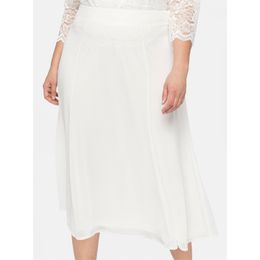 sheego Gro&szlig;e Gr&ouml;&szlig;en Chiffonrock in leichter A-Linie, offwhite, Gr&ouml;&szlig;e 48 - Damen