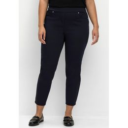 sheego Damen 7/8-Hose mit Schlupfbund, schmale Form, nachtblau, Gr&ouml;&szlig;e 56