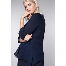 sheego Damen Blusenshirt mit Zipfelsaum, marine, Gr&ouml;&szlig;e 48/50