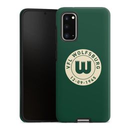 DeinDesign Galaxy S20 Handy Panzer Handyh&uuml;lle robuste Outdoor H&uuml;lle Schutzh&uuml;lle matt 80 Jahre Vfl Wolfsburg Official Licensed Product Tough Case