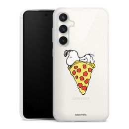 DeinDesign Galaxy S23 FE Handy Slim Case Silikon Handyh&uuml;lle transparent H&uuml;lle extra d&uuml;nn Peanuts Pizza Snoopy Silikon Slim Case