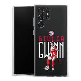 DeinDesign Galaxy S22 Ultra Handy Silikon H&uuml;lle Case transparent Handyh&uuml;lle Fc Bayern M&uuml;nchen Official Licensed Product Giulia Gwinn Silikon Case