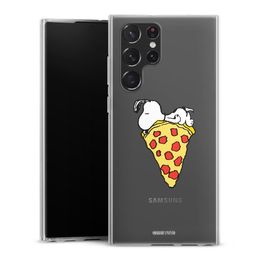DeinDesign Galaxy S22 Ultra Handy Silikon H&uuml;lle Case transparent Handyh&uuml;lle Peanuts Pizza Snoopy Silikon Case